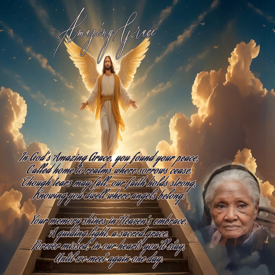 Custom Angel Amazing Grace Sublimation Design Religious Poem ...