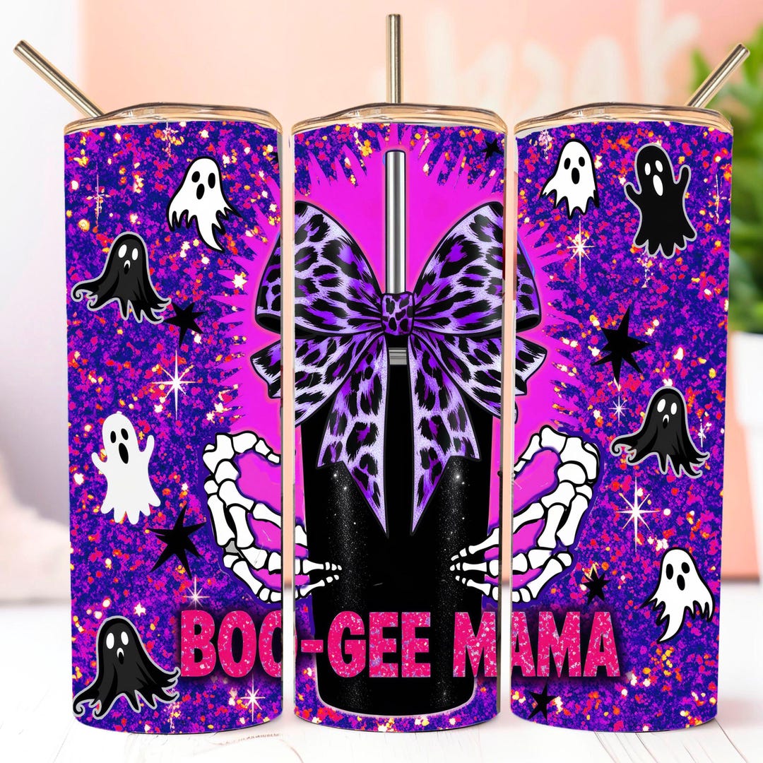 Coquette Bow Skeleton Tumbler Wrap Boo-gee Png, Skull Design, Halloween ...