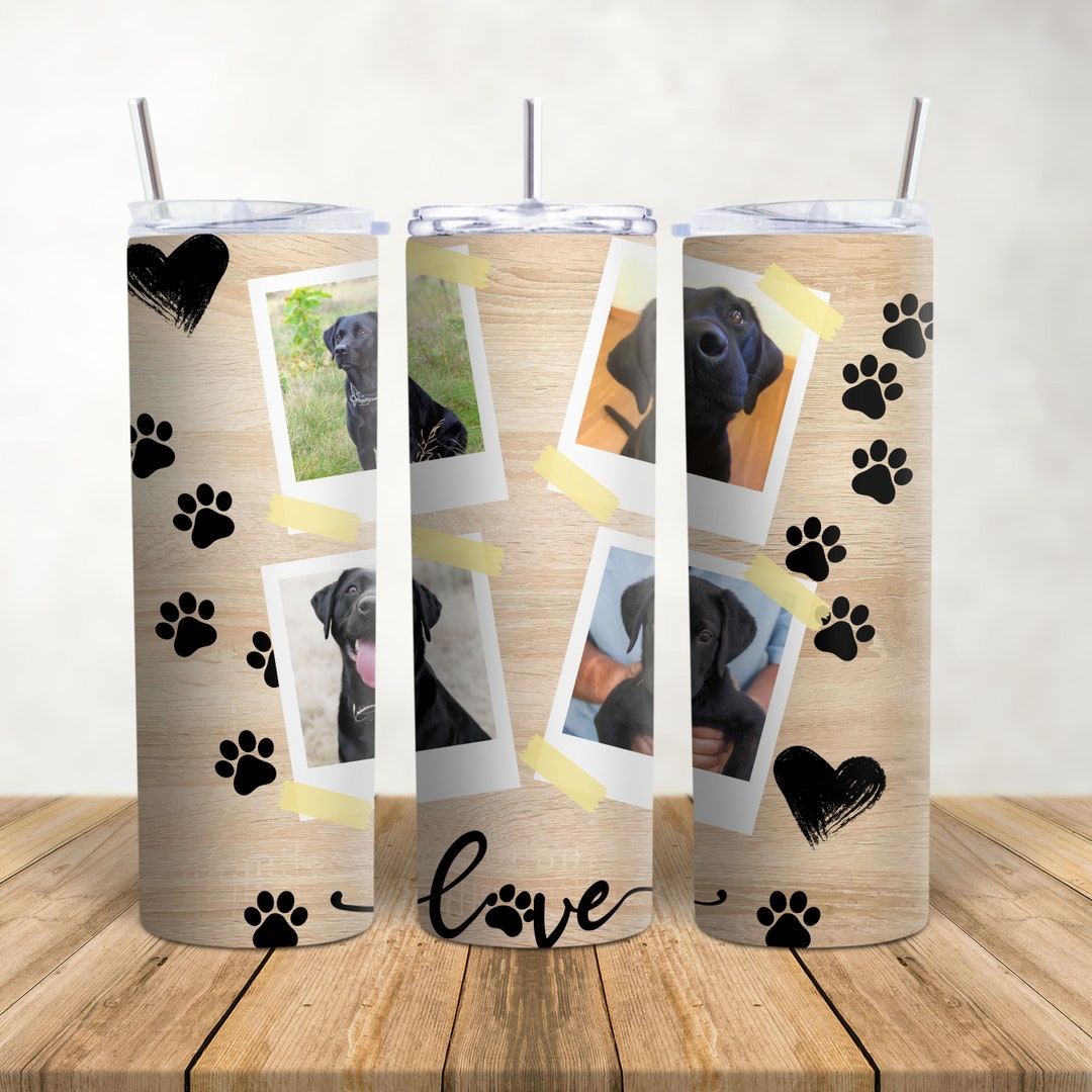 Memory Pet Tumbler Wrap Photo Frame Dog Memorial PNG, 20oz Skinny Cat ...