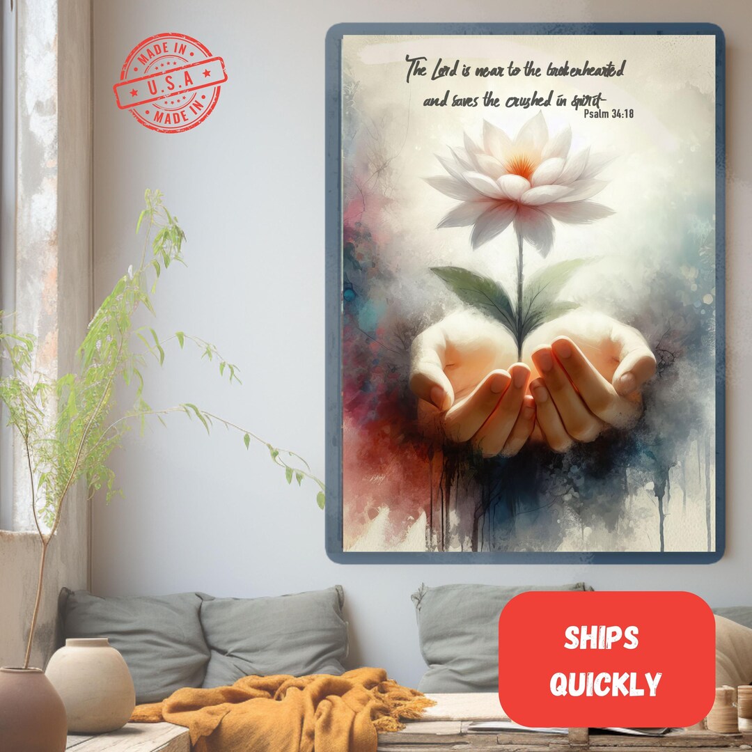 Christian Wall Art Print, Scripture Wall Art, Bible Art Print Floral ...