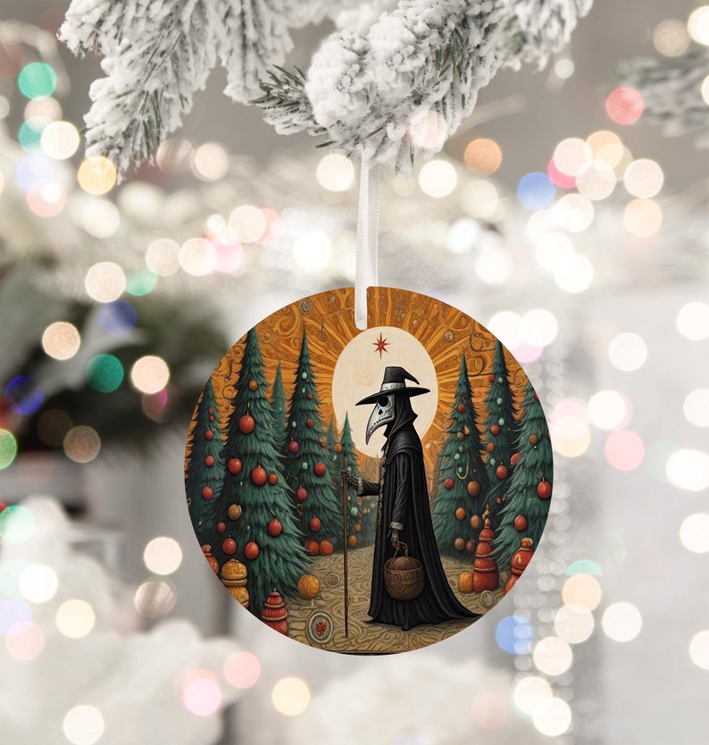 Plague Doctor PNG for Round Christmas Ornament Sublimation, Instant ...