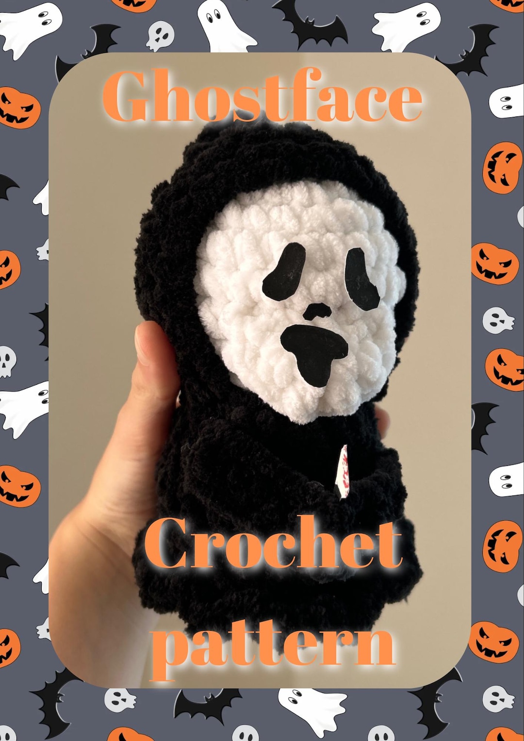 Crochet Ghostface Scream Halloween Plushie Pattern - Etsy