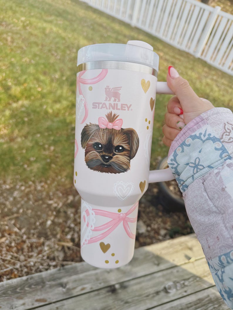 Custom Hand-painted Pet Portrait/animal Stanley Tumblers - Etsy