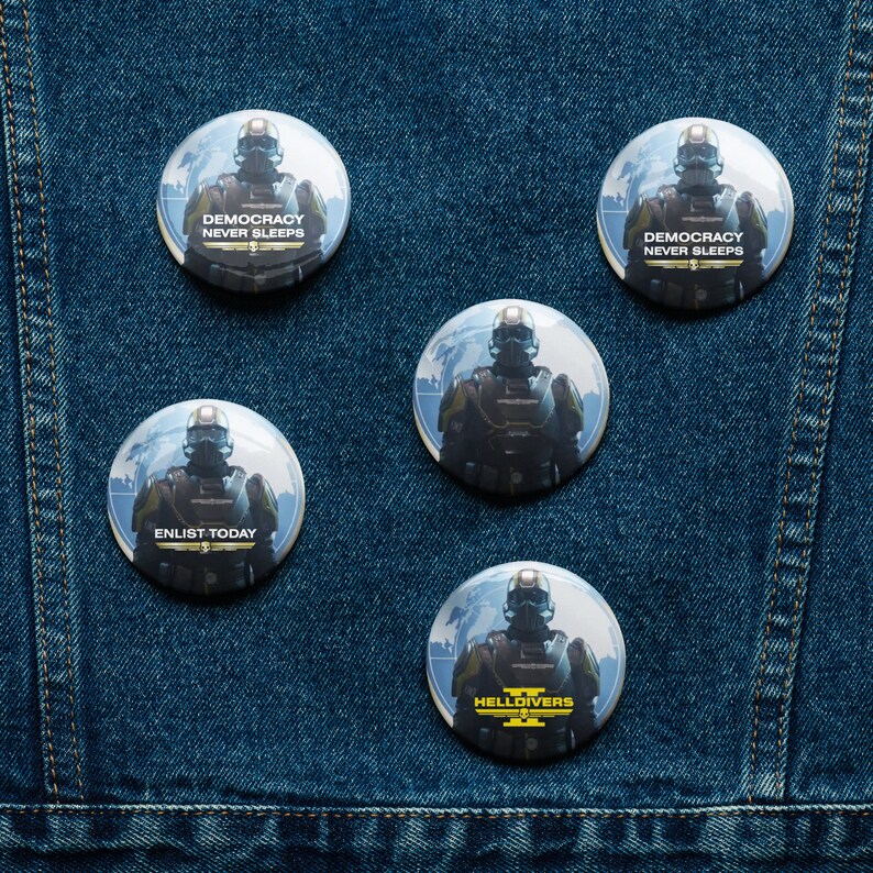Helldivers 2 Pin Button Exclusive Gamer Badge for Helldivers Fans Helldiver Button With Slogan ...