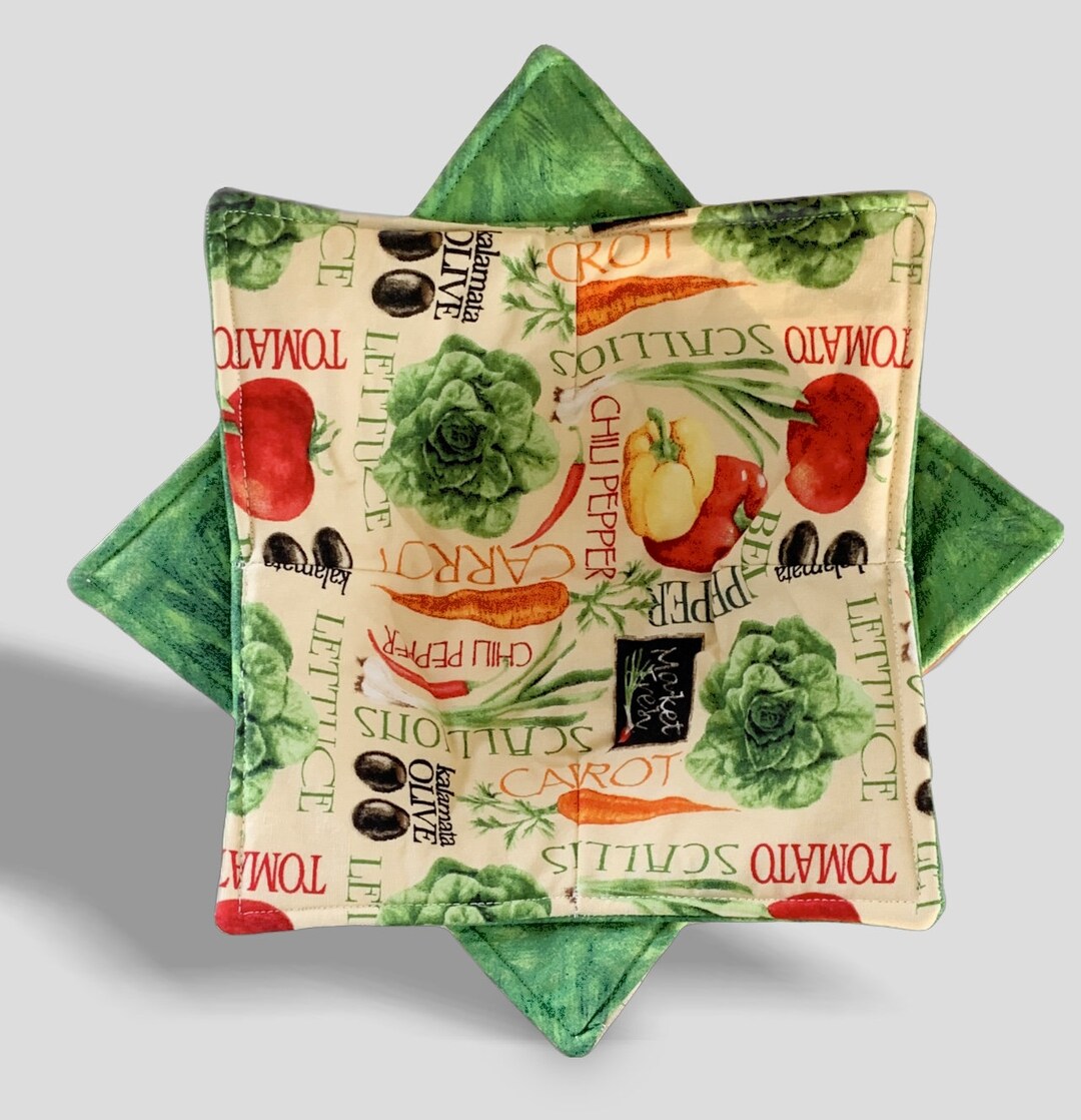 Microwave Bowl Buddy, Pot Holder, Reversable, Vegetables, Kitchen, Hot ...