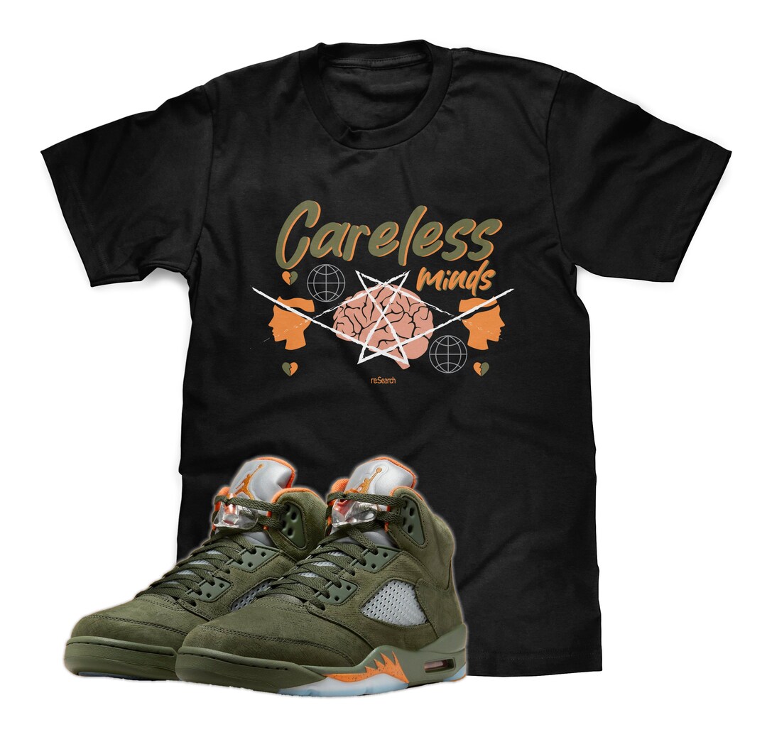 Careless Minds Jordan 5 Olive T-shirt FREE SHIPPING - Etsy