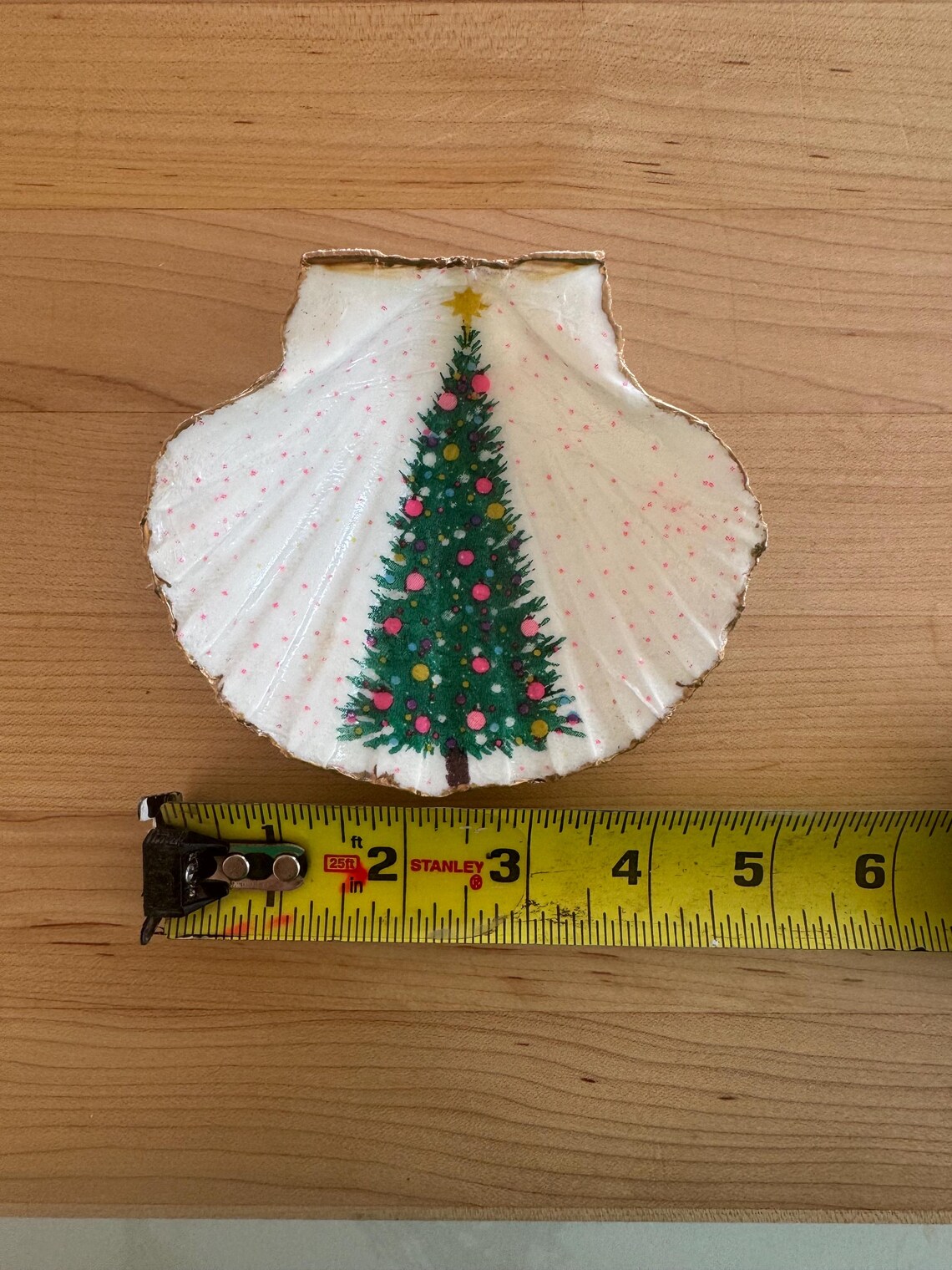 Christmas Tree Ornaments, Scallop/clam Shells,decoupage/hand Painted ...