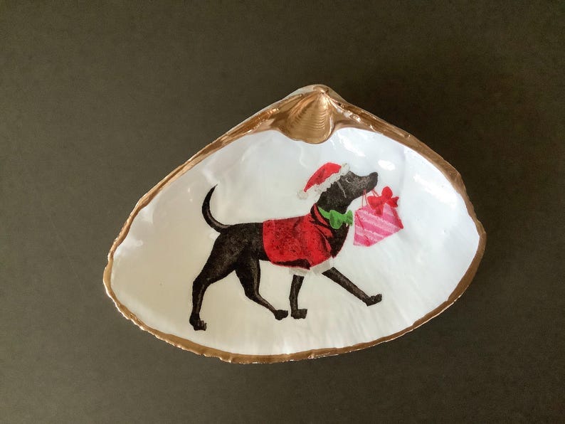 Christmas Tree Ornaments, Scallop/clam Shells,decoupage/hand Painted ...