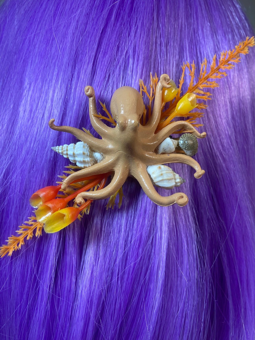 Tropical Octopus Hair Clip Tiki Caliente Oasis Luau Ocean Life Beach ...