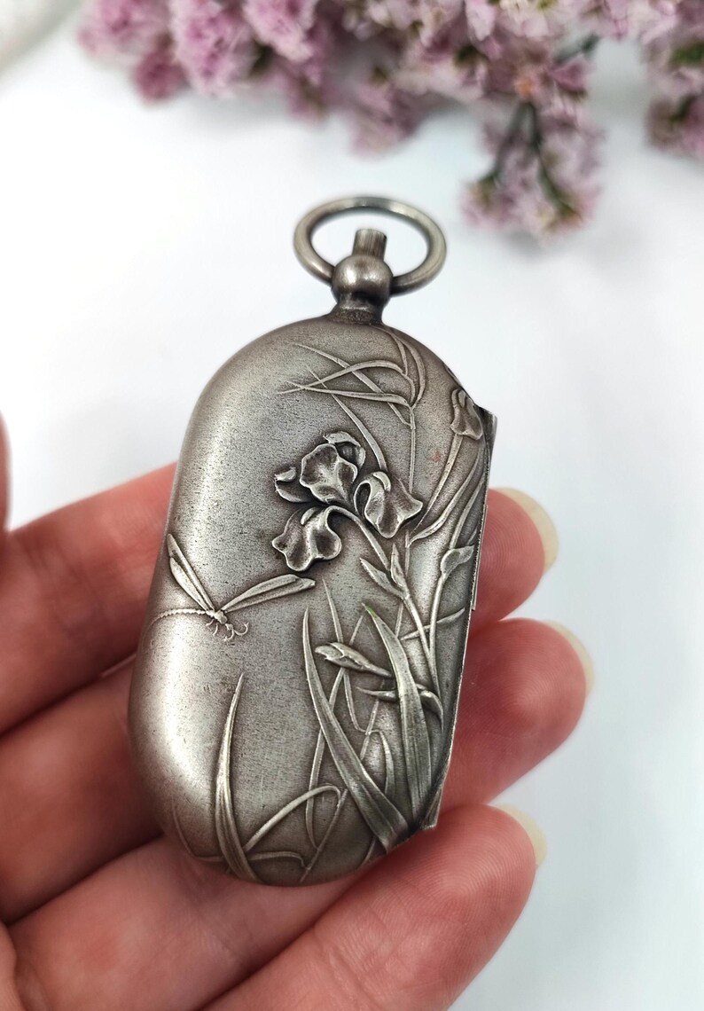 Antique French Silverplated Locket by E. Dropsy. Treasure Holder, Art ...