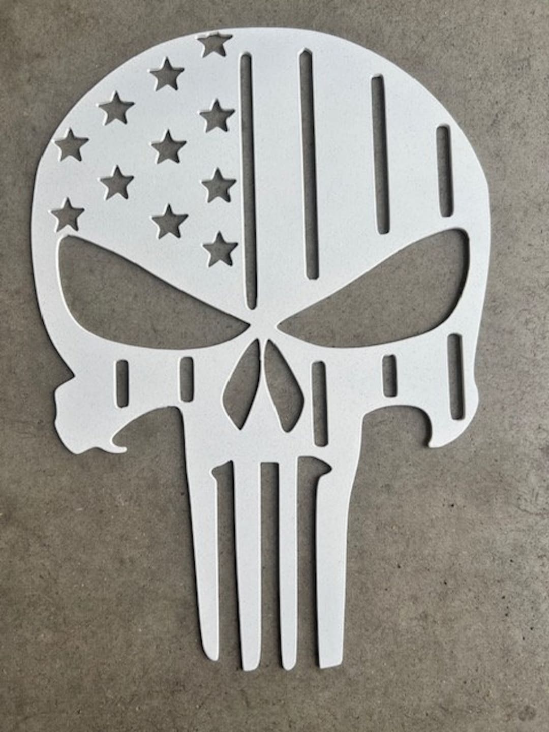 CNC Plasma Cut Steel American Flag Punisher Skull, Man Cave Decor - Etsy