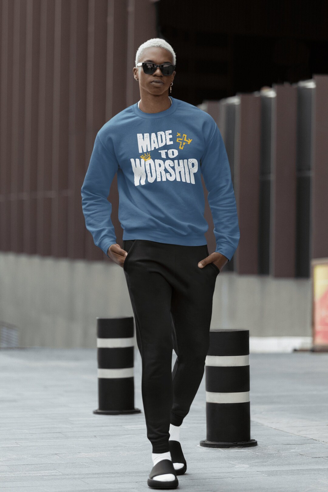 Made to Worship white Lettering Unisex Christian Sweatshirt Streetwear ...