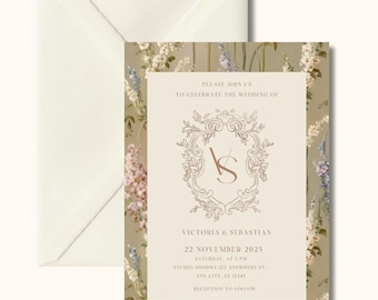 Editable Wedding Invitation Template L Digital Invite for Canva L ...