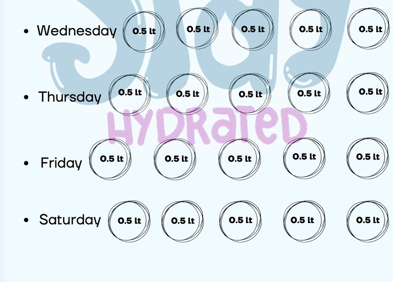 Printable Daily Water Tracker Hydration Log Template Track Your Water ...