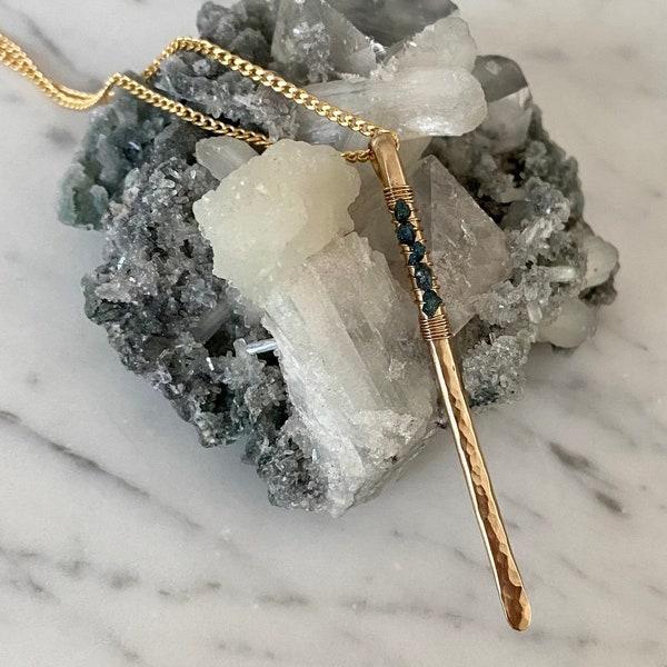 Gold Stick Necklace - Etsy