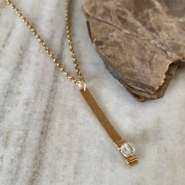 Gold Stick Necklace - Etsy