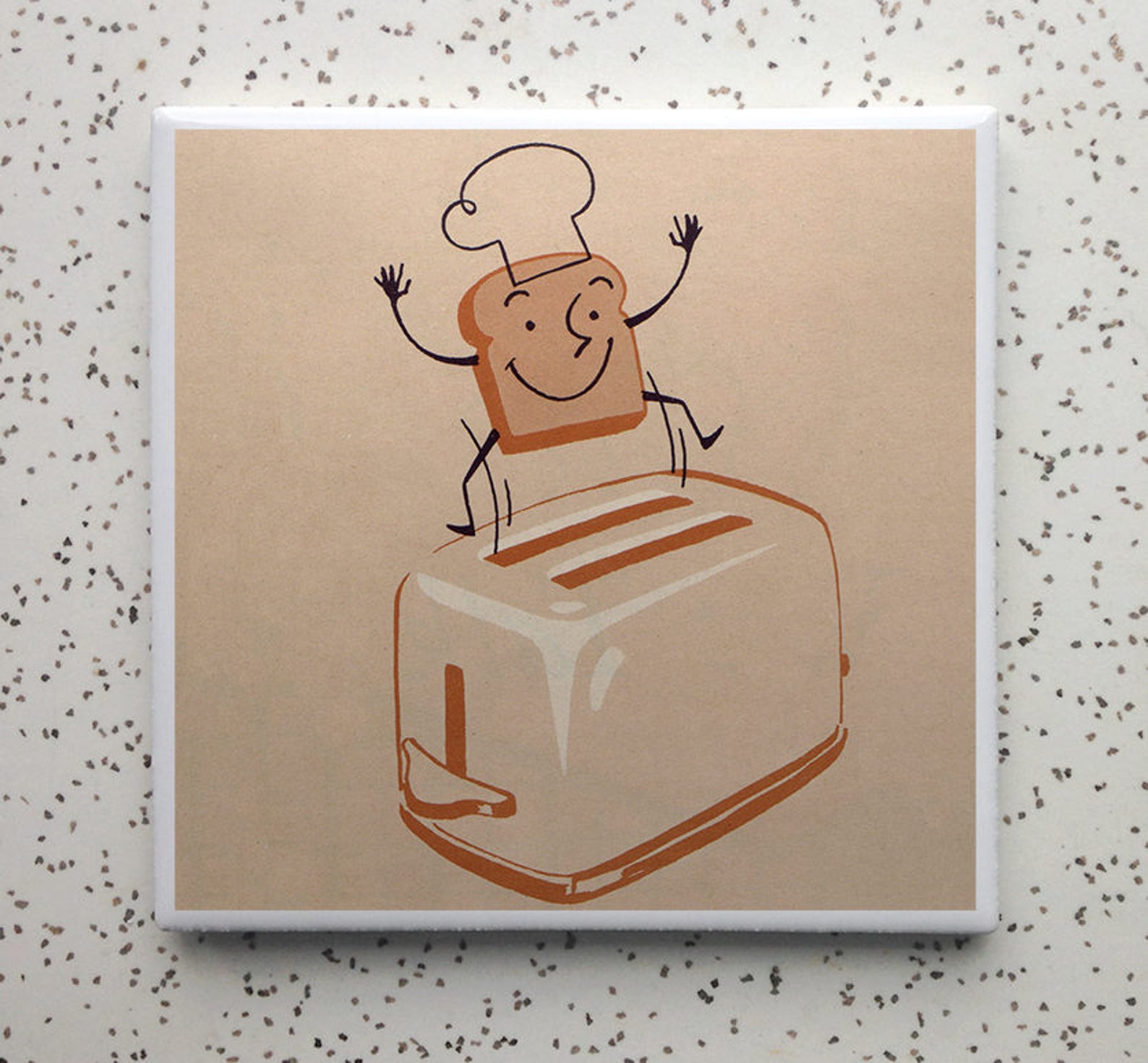 Mr Toast Tile Coaster - Etsy