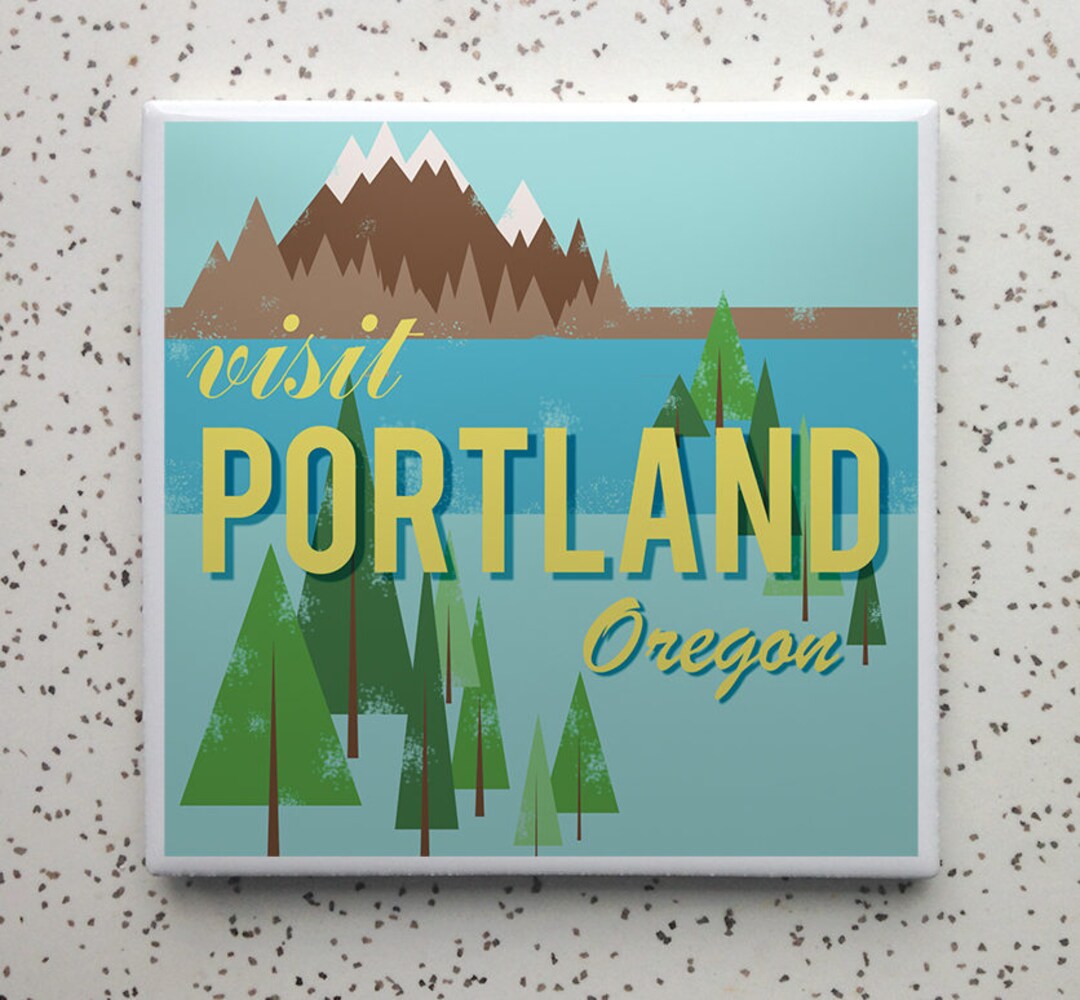Visit Portland Oregon Tile Coaster - Etsy