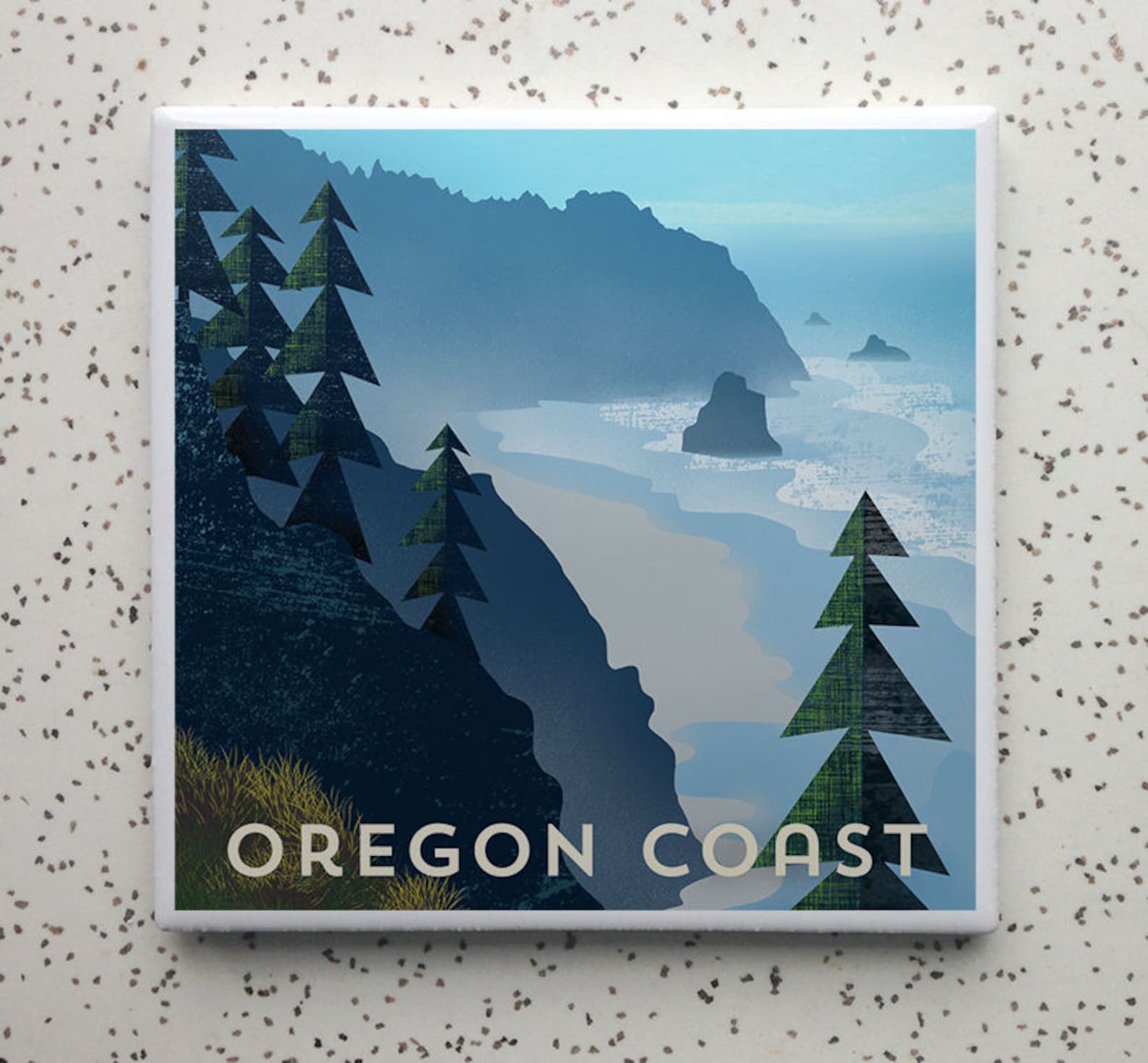 Oregon Coast Tile Coaster | Etsy