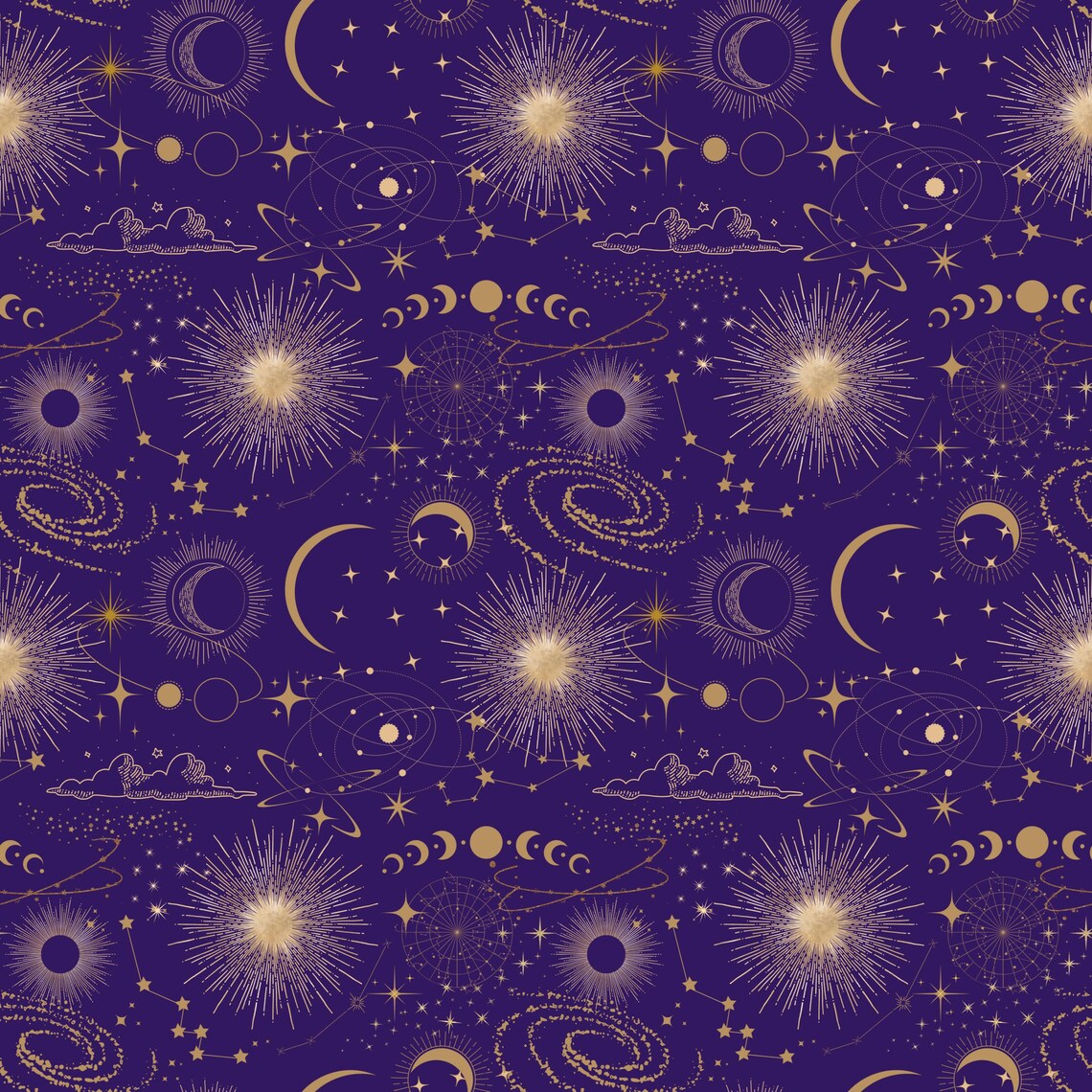 Night Sky Repeating Pattern - Etsy