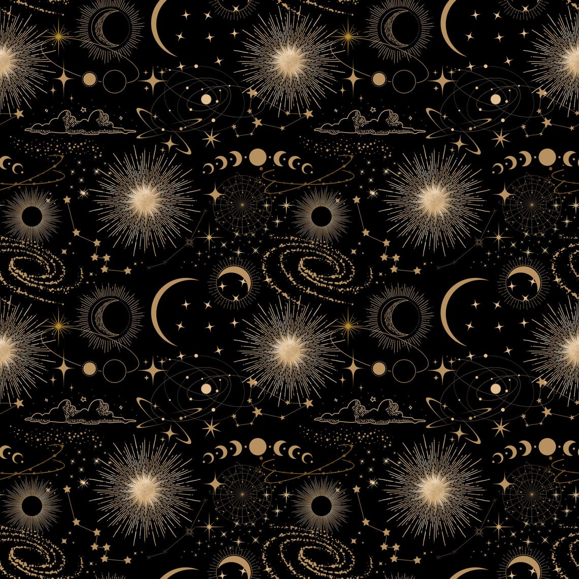 Night Sky Repeating Pattern - Etsy
