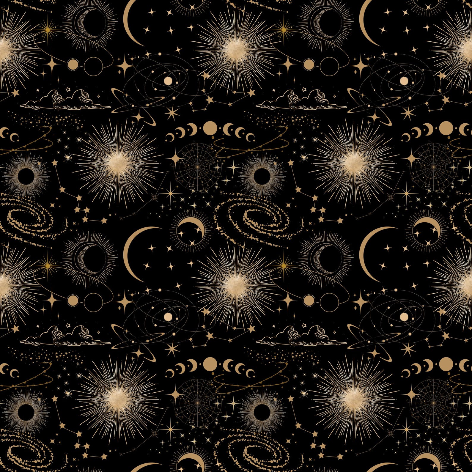 Night Sky Repeating Pattern - Etsy
