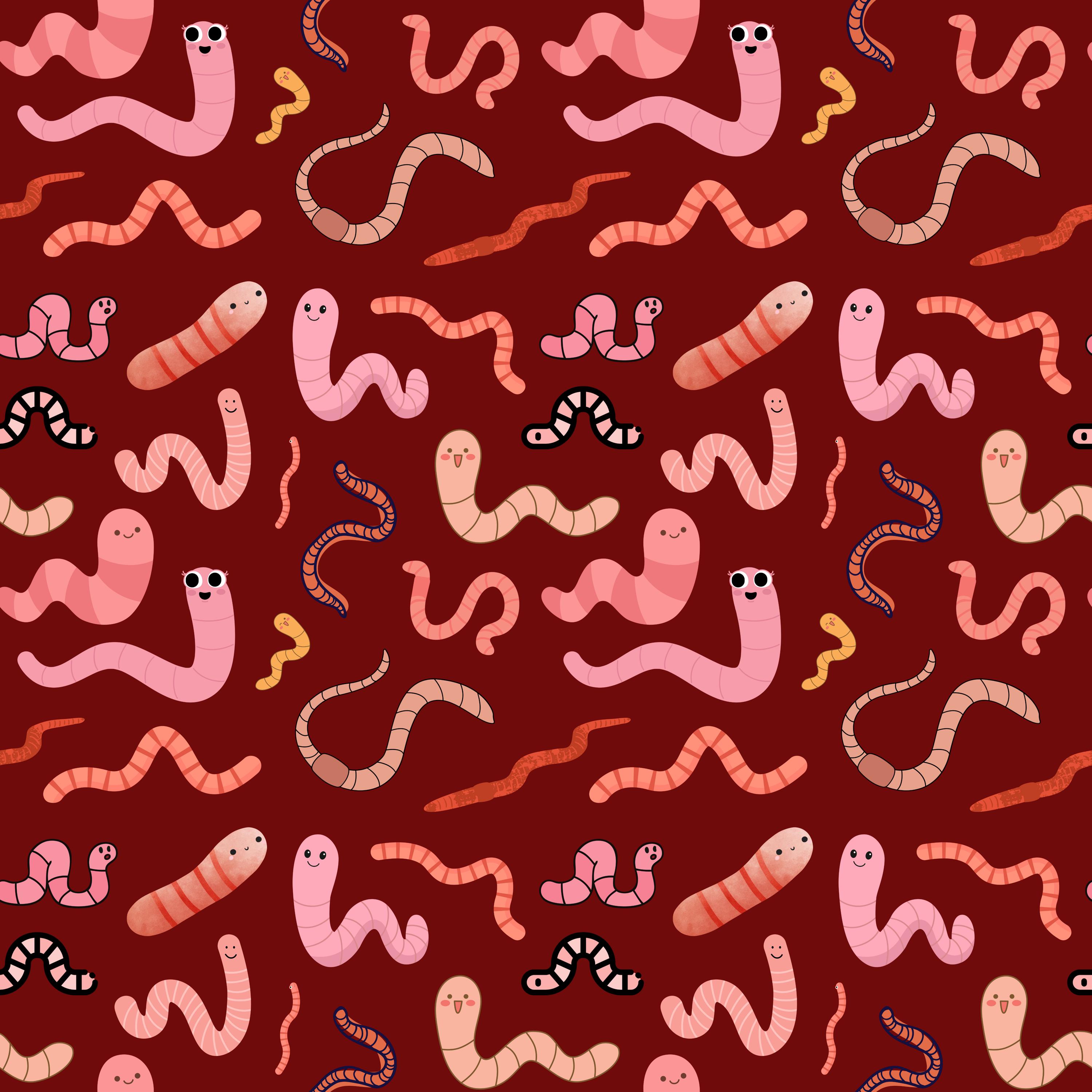Love Worms Repeating Pattern - Etsy