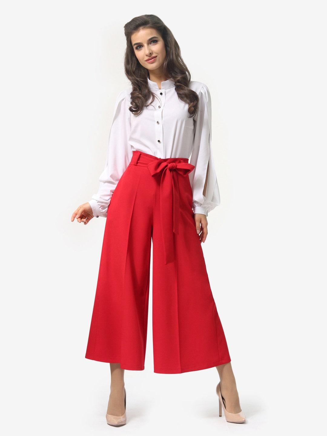 Straight Silhouette Culottes, Flared at the Bottom. the Model Features ...