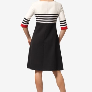 Dress With A-line Silhouette, Waistline Seam, and 3/4 Sleeves. - Etsy