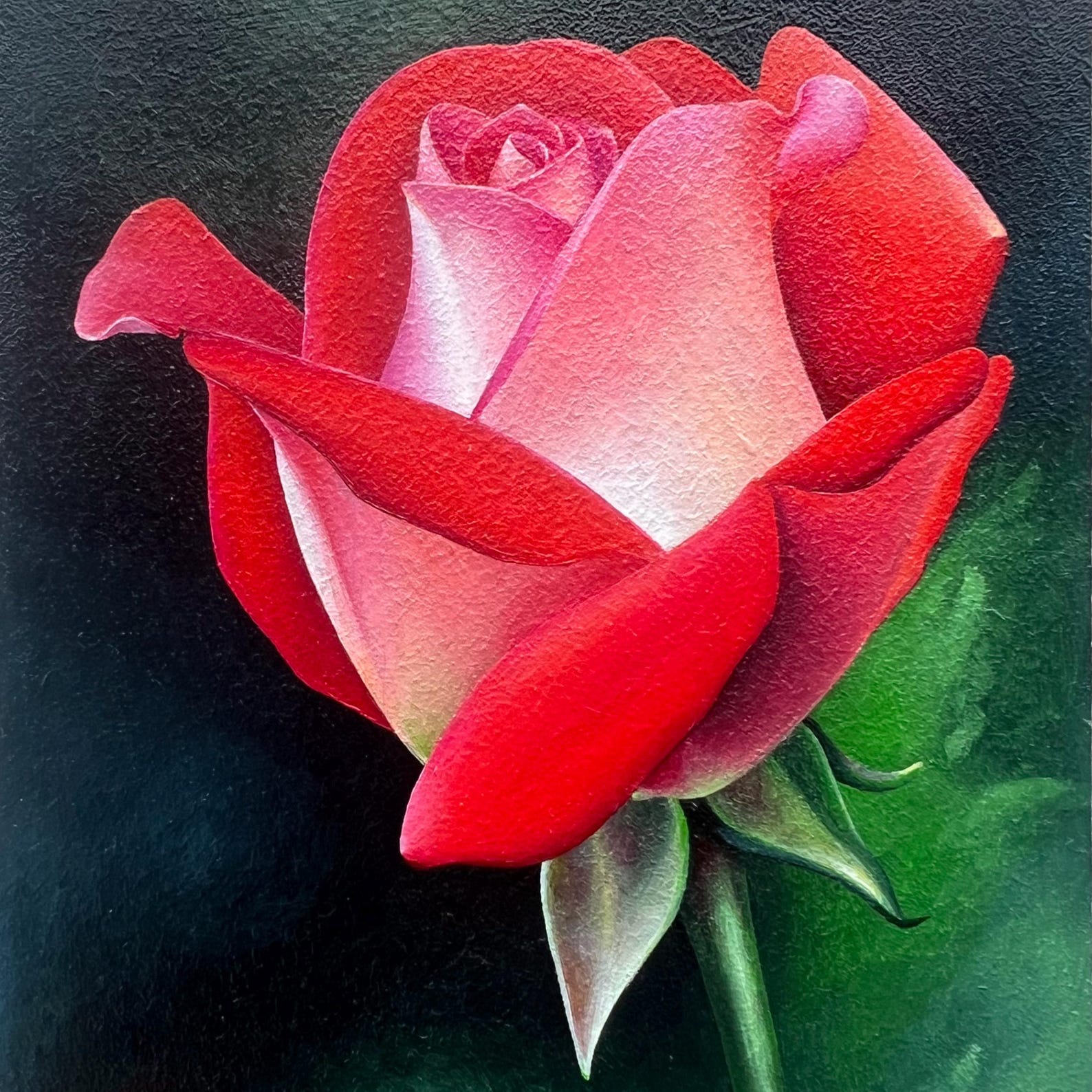 Red Rose Oil Painting: Botanical Realism Art (4x6 In) - Etsy