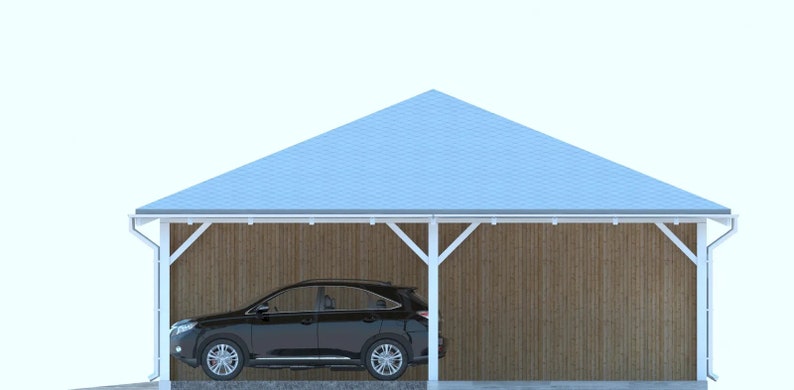 Car Garage Plans Diy - Carport for Two Car - Canopy Plans - Wooden Car ...