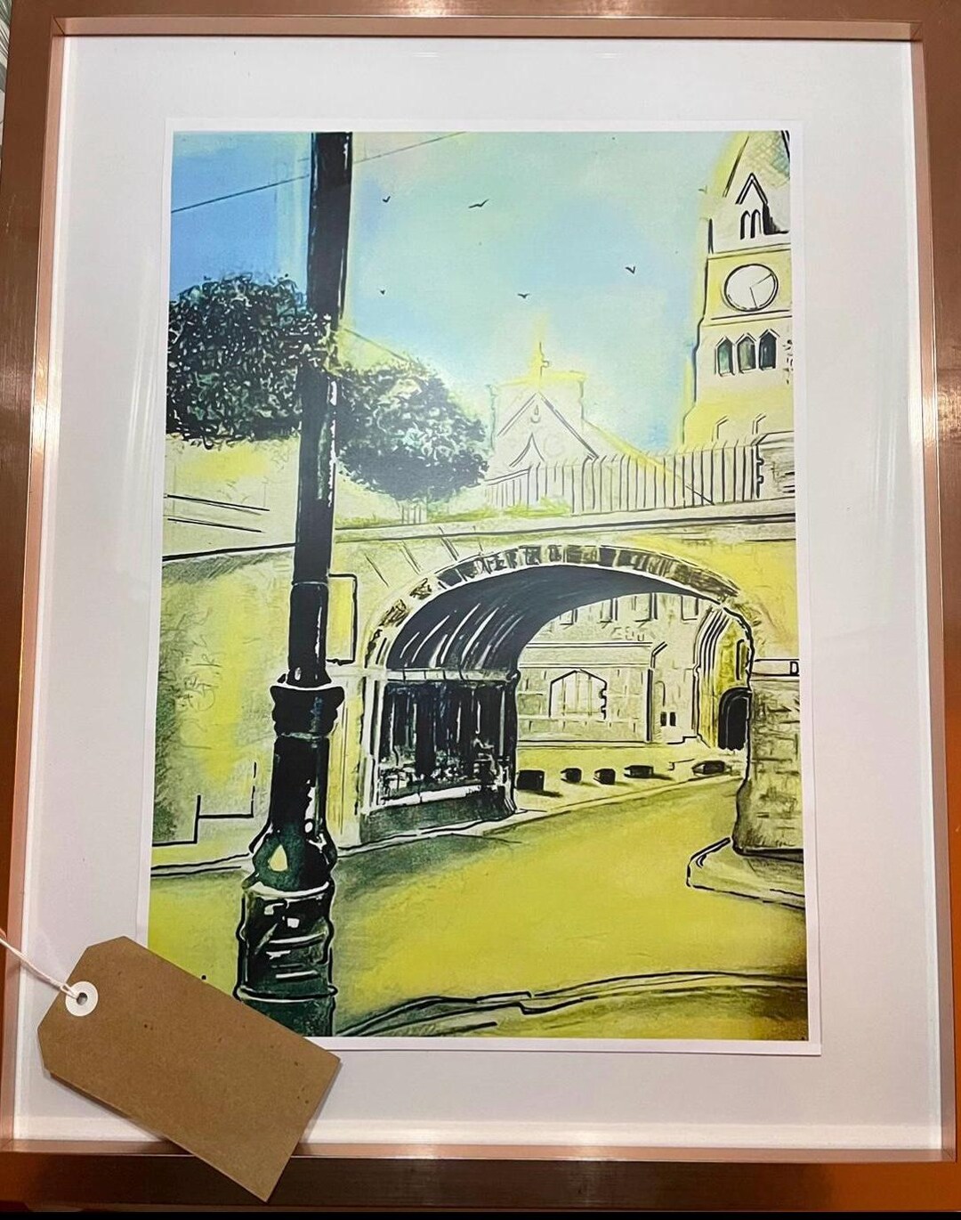 Original Irish Artwork of Historic Derry City Walls. Includes Art Mount ...
