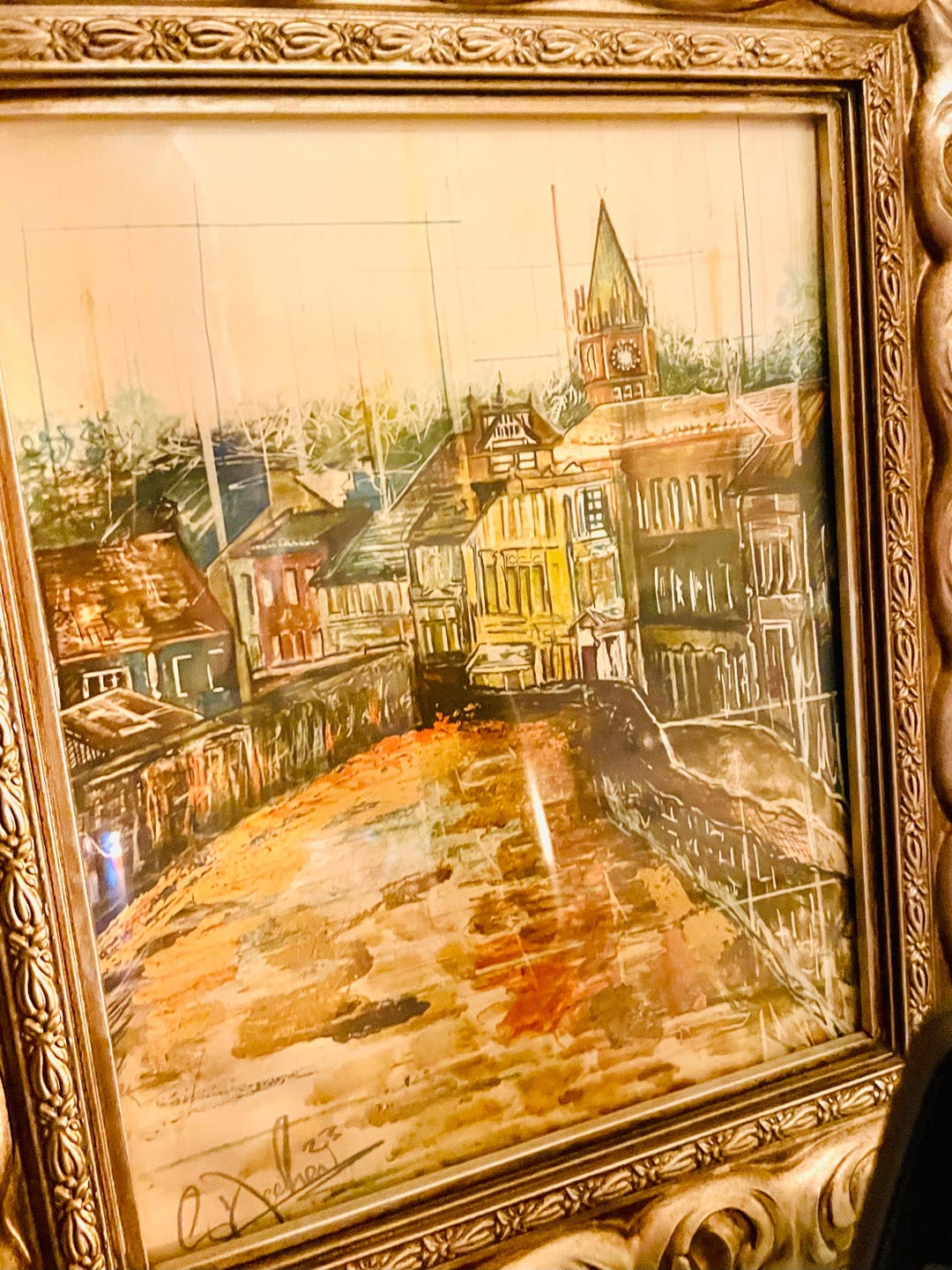 Original Art Derry City Cityscape Portrait Irish Gift, Modern Wall Art ...