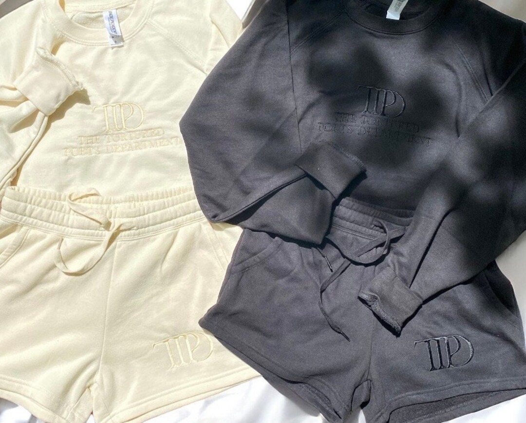 TTPD Embroidered Sweatshirt and Shorts Set TTPD Merch Swiftie Gifts ...