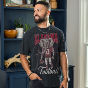 Retro Alabama Football T-shirt, Vintage Pinstripes Jersey Graphic Tee ...