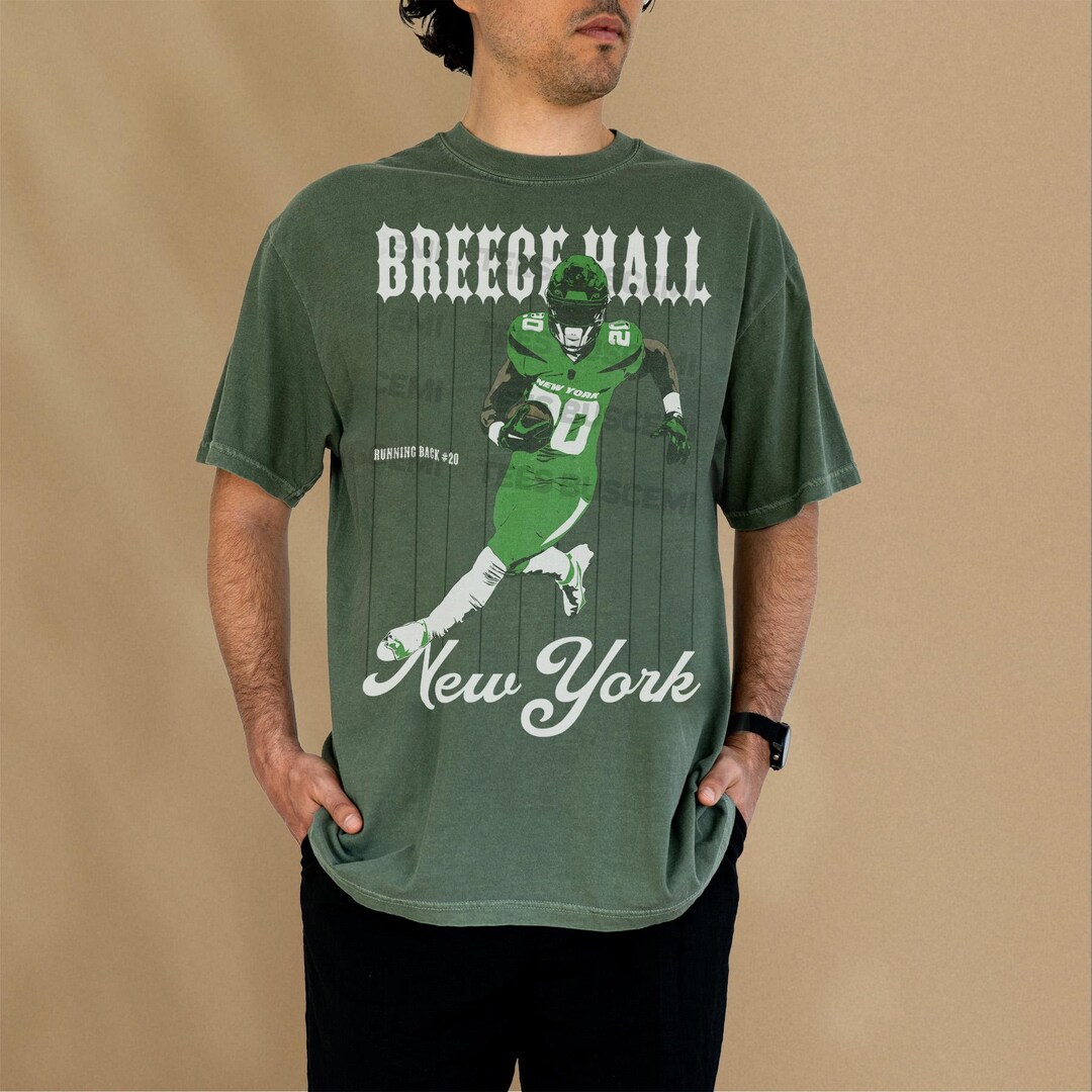 Breece Hall Football Shirt, Vintage New York Football Fan Graphic Tee ...