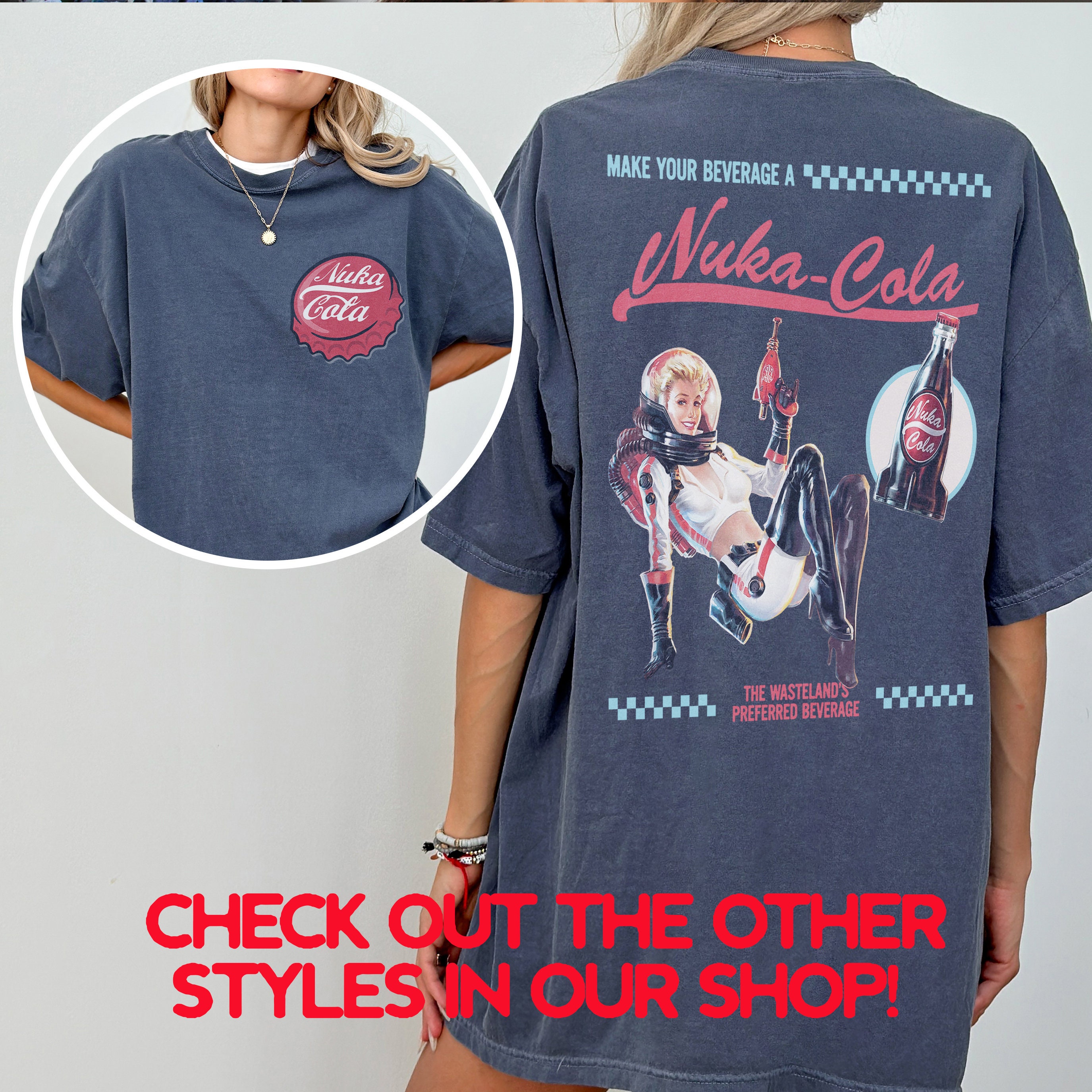 Retro Fallout Nuka-cola Graphic T-shirt, Video Game Tee for Gamers, TV ...