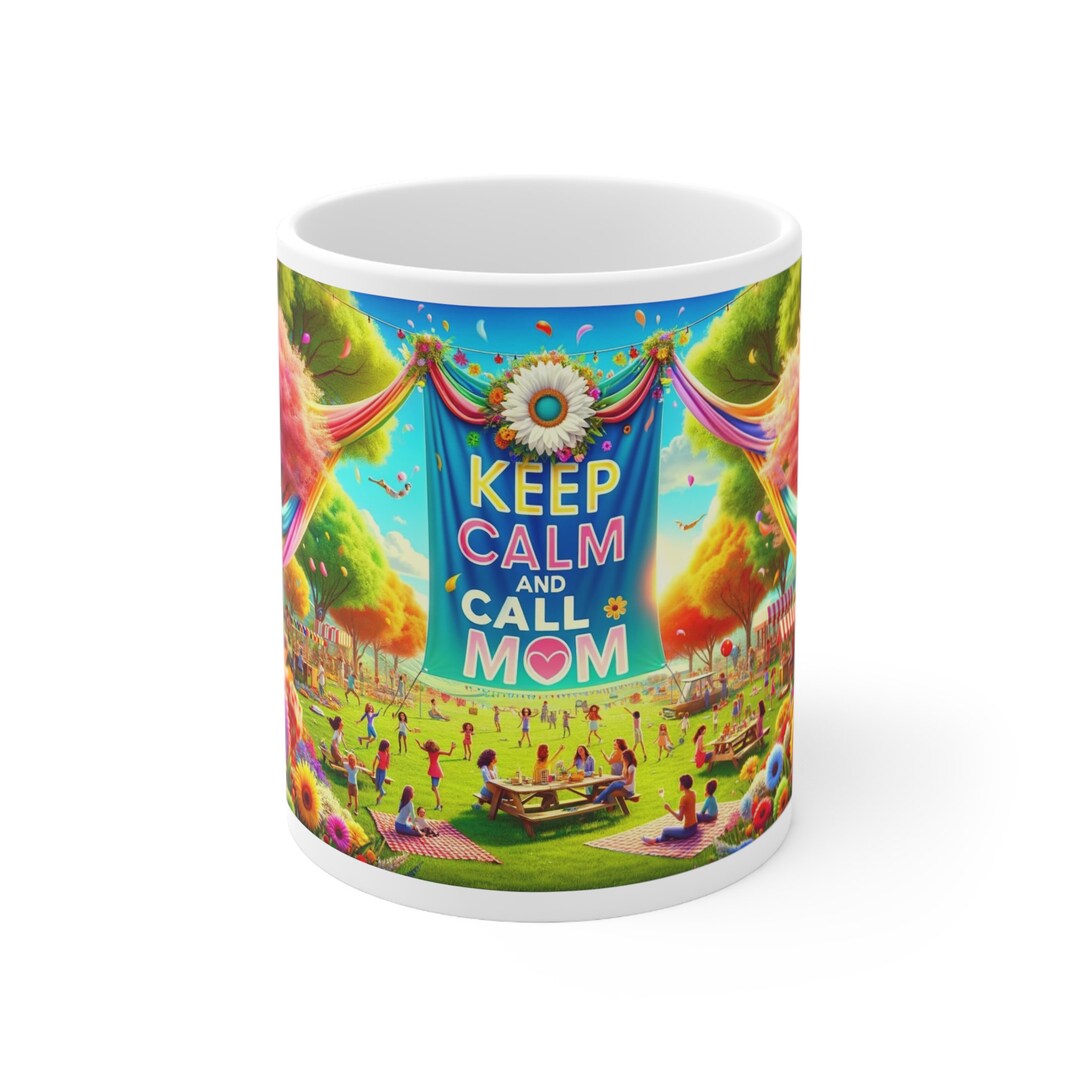 Keep Calm and Call Mom. White Ceramic Mug 11oz - Etsy