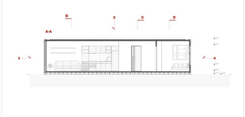 40'x8' Shipping Container Home Plan Design Titian 40ft - Etsy Australia