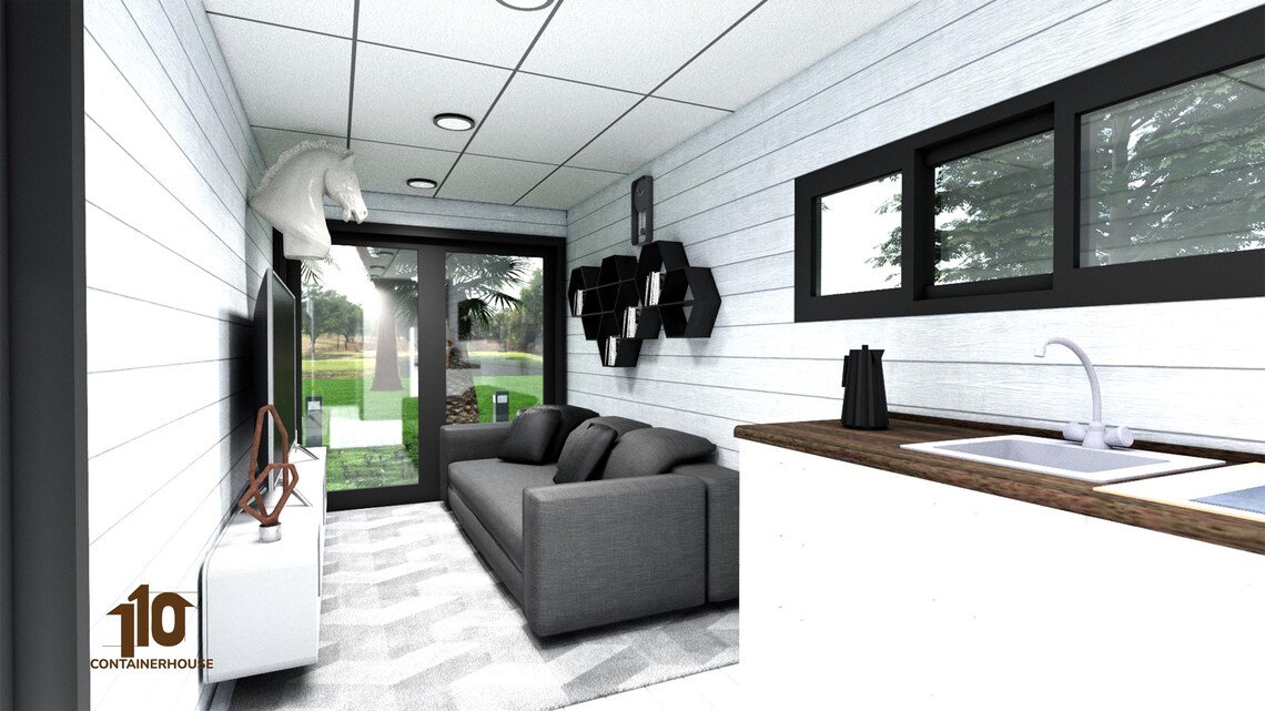 40'x8' Shipping Container Home Plan Design Titian 40ft - Etsy