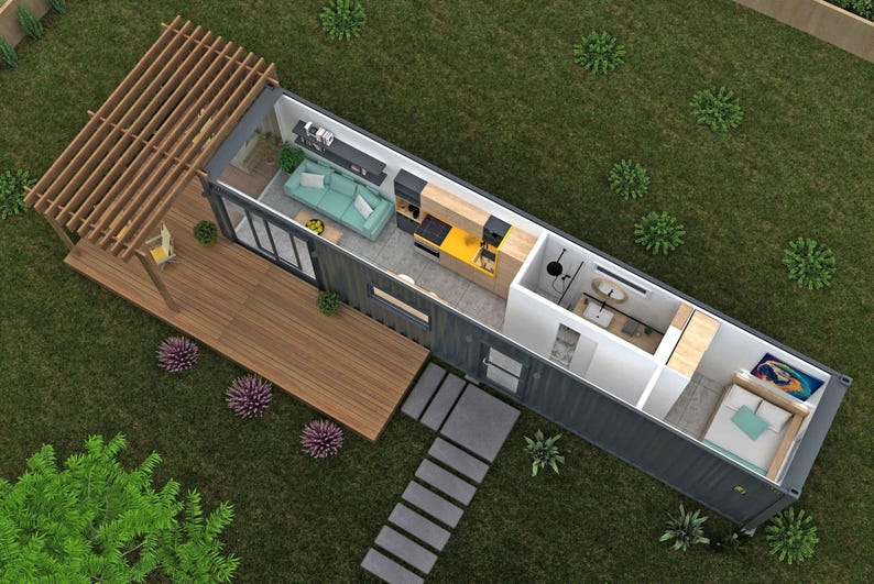 40'x8' Shipping Container Home Plan Design Titian 40ft - Etsy Australia