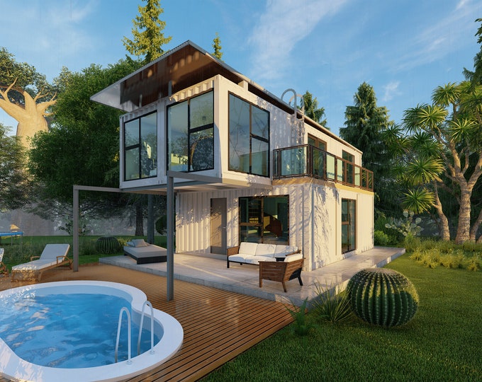 40'x8' Shipping Container Home Plan Design Titian 40ft - Etsy Canada