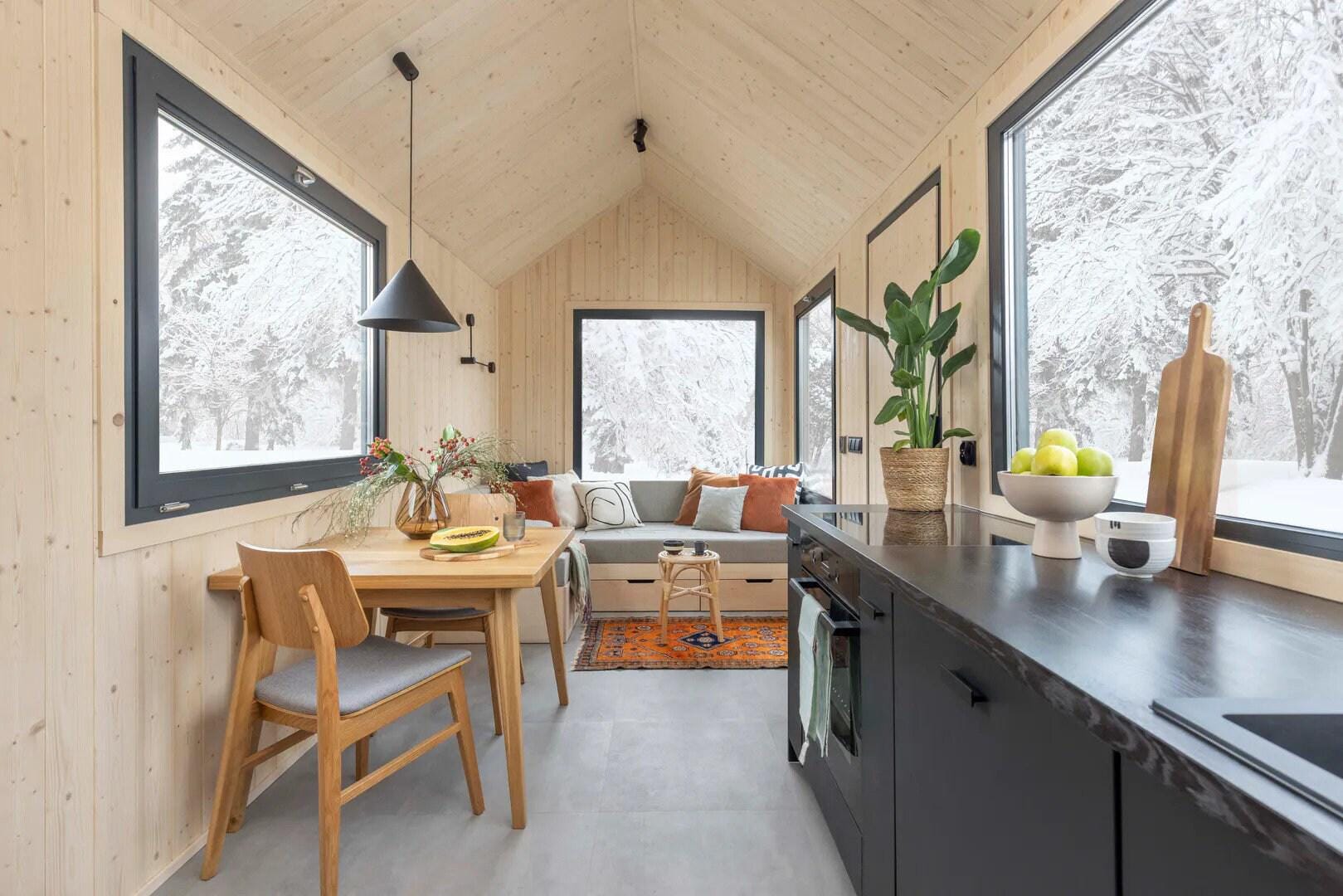 Modern Cabin House Design 34 Sqm. With Loft Bedroom | Basic Floor Plan ...