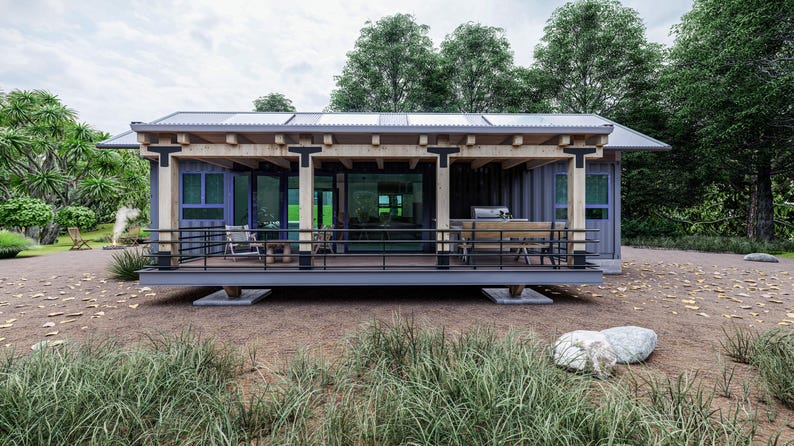 40'x8' Shipping Container Home Plan Design Titian 40ft - Etsy Canada