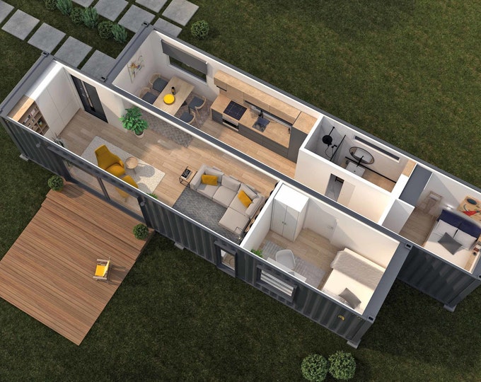 40'x8' Shipping Container Home Plan Design Titian 40ft - Etsy Canada