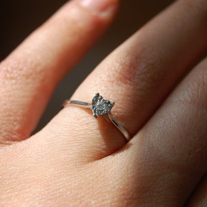 8K Solid Gold Diamond Heart Ring Heart Shape Ring Genuine Diamond ...