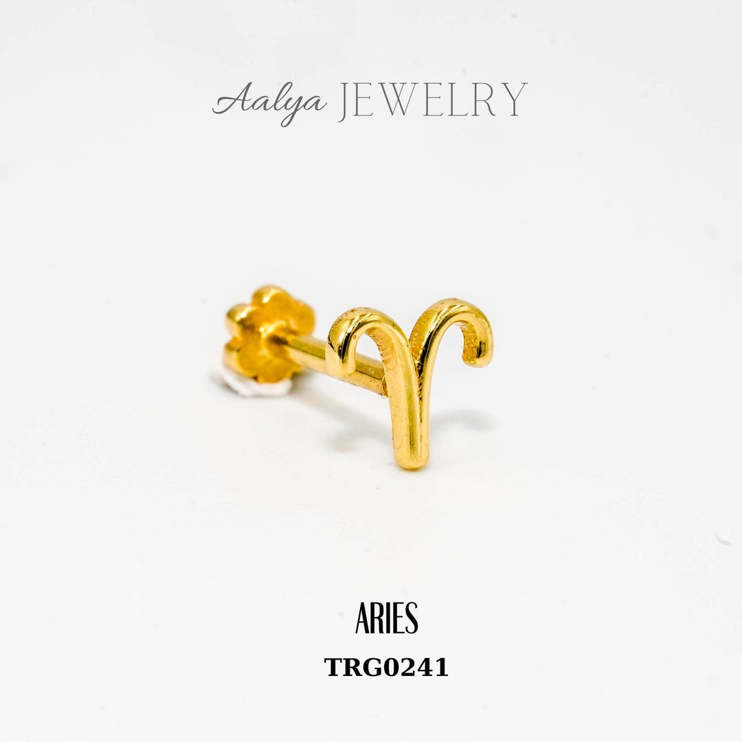 Tiny Zodiac Sign Stud Piercing, 14K Gold Star Sign Stud Earrings ...