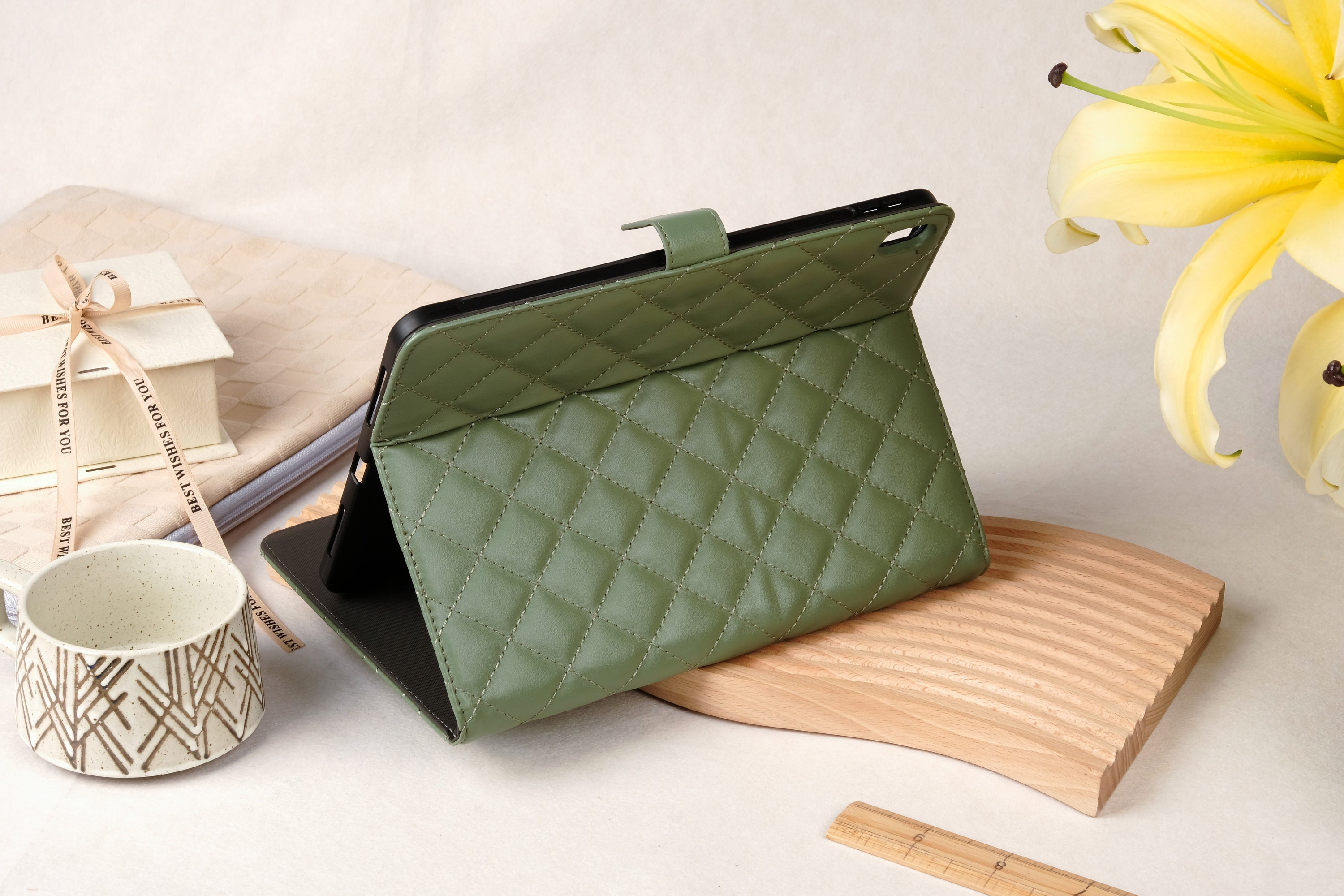 Checkered Pattern iPad Case, Vegan Leather Case.for Air 4 5 Case, iPad ...