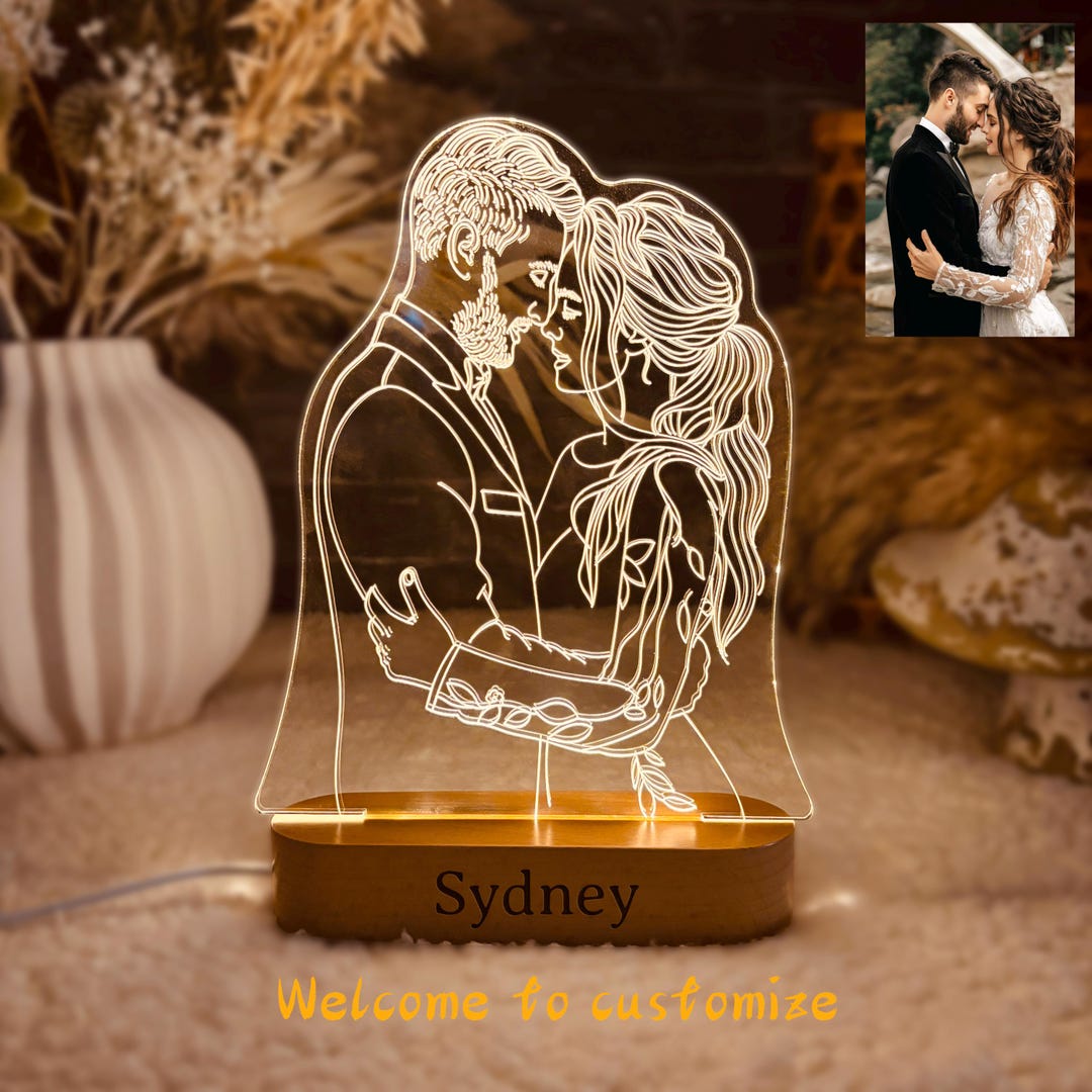 Custom 3D Lamp Gift,custom Photo Lamp,custom Line Art Photo Lamp,custom ...