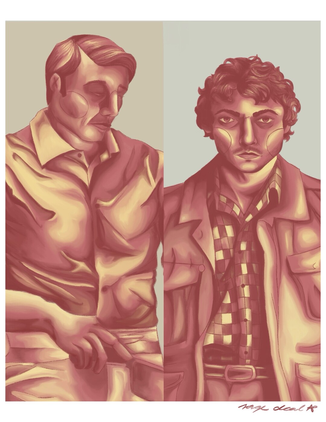 Will Graham and Hannibal Lector Illustration Print - Etsy
